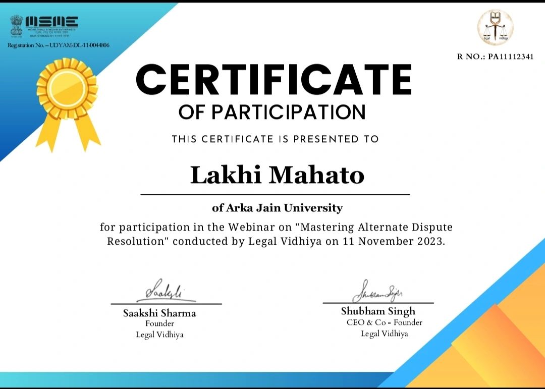 Lakhi Mahato on LinkedIn: #adr #legaleducation Lakhi Mahato on LinkedIn: #adr #legaleducation