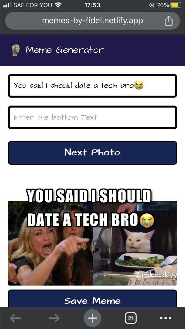 How I created a meme generator on #365DaysOfCode | Fidel Otieno posted ... How I created a meme generator on #365DaysOfCode | Fidel Otieno posted ...