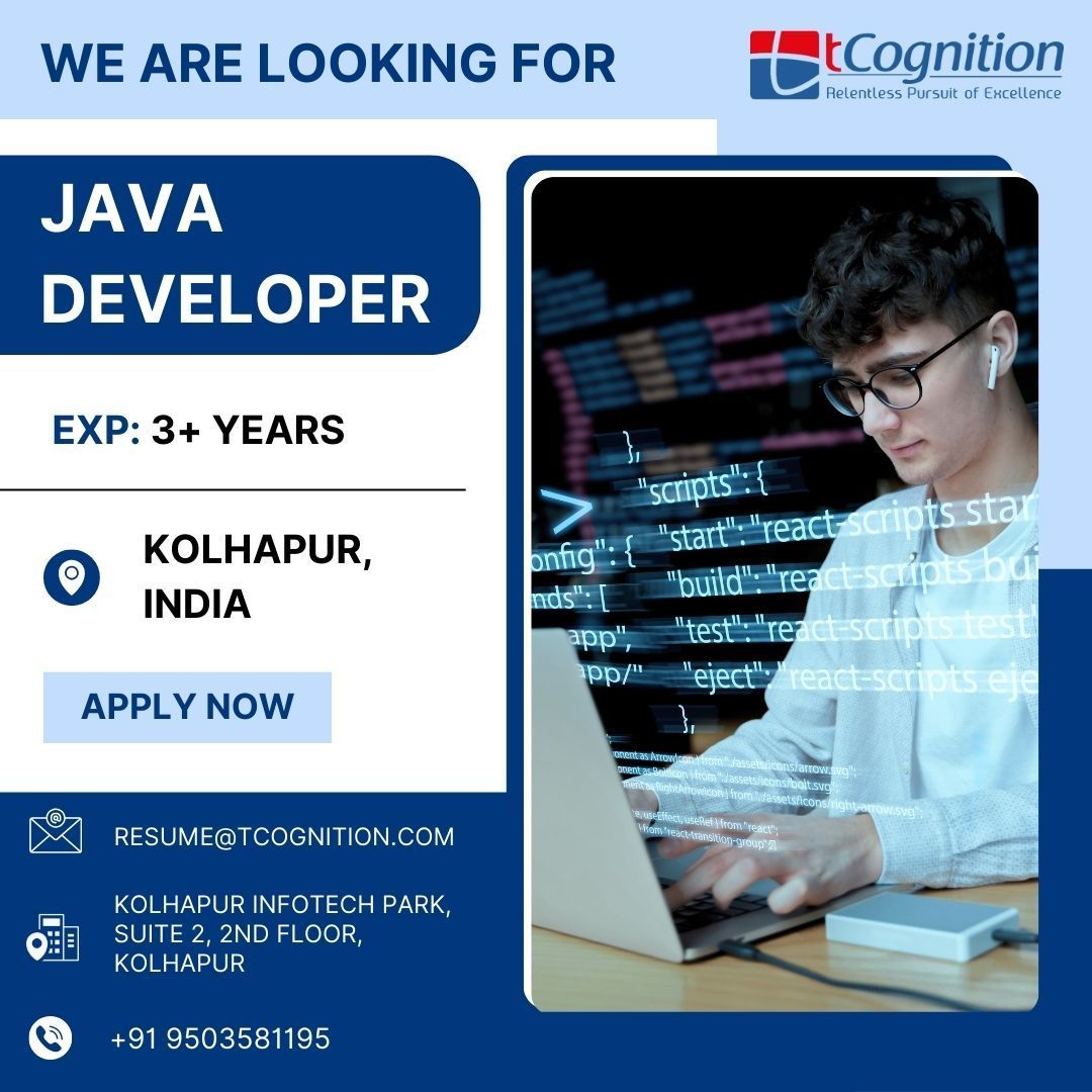 tCognition on LinkedIn: #java_developer #tcognition #javadeveloperjobs ... tCognition on LinkedIn: #java_developer #tcognition #javadeveloperjobs ...