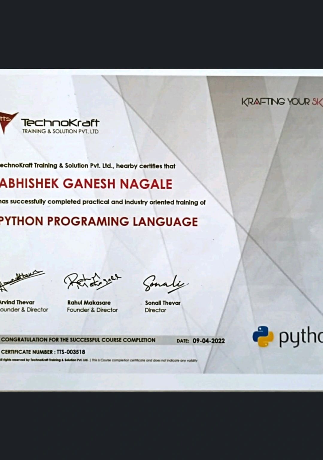 Abhishek Nagale on LinkedIn: #pythonprogramming #pythondeveloper Abhishek Nagale on LinkedIn: #pythonprogramming #pythondeveloper