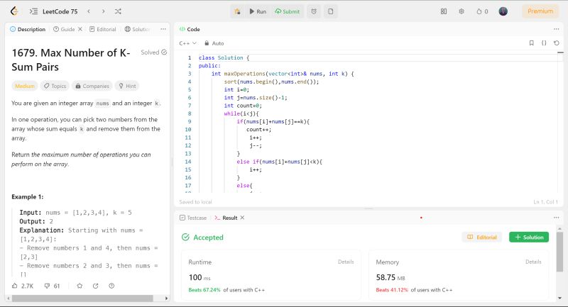 LeetCode challenge: K-Sum Pairs | Divyansh Yadav posted on the topic ... LeetCode challenge: K-Sum Pairs | Divyansh Yadav posted on the topic ...