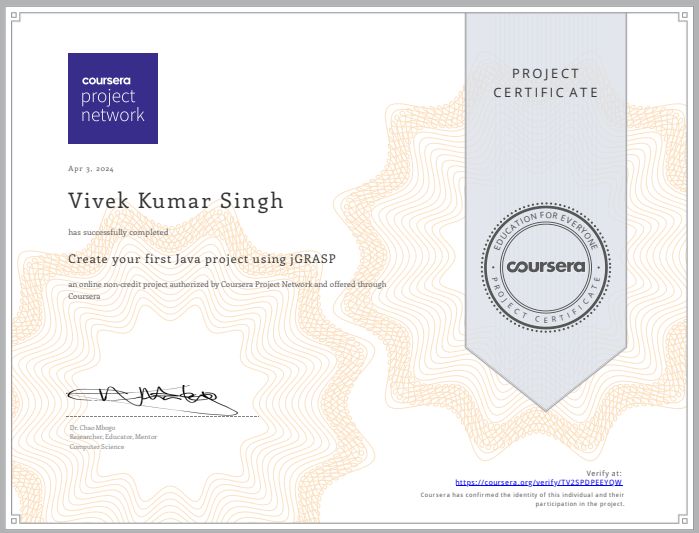 VIVEK KUMAR SINGH on LinkedIn: #java #coursera #programming VIVEK KUMAR SINGH on LinkedIn: #java #coursera #programming