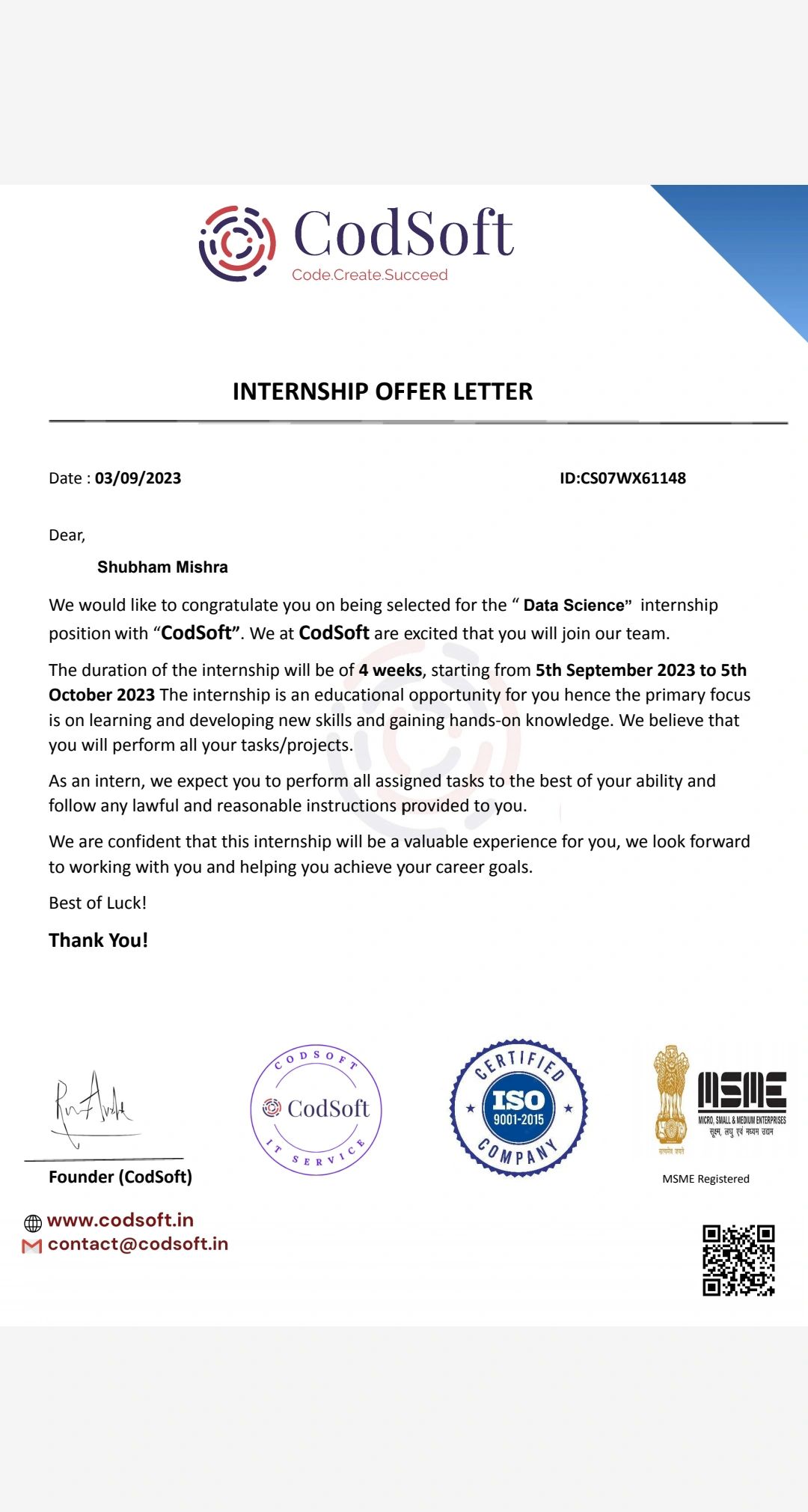 Shubham Mishra on LinkedIn: #codesoft #codesoft #internship #datascience Shubham Mishra on LinkedIn: #codesoft #codesoft #internship #datascience