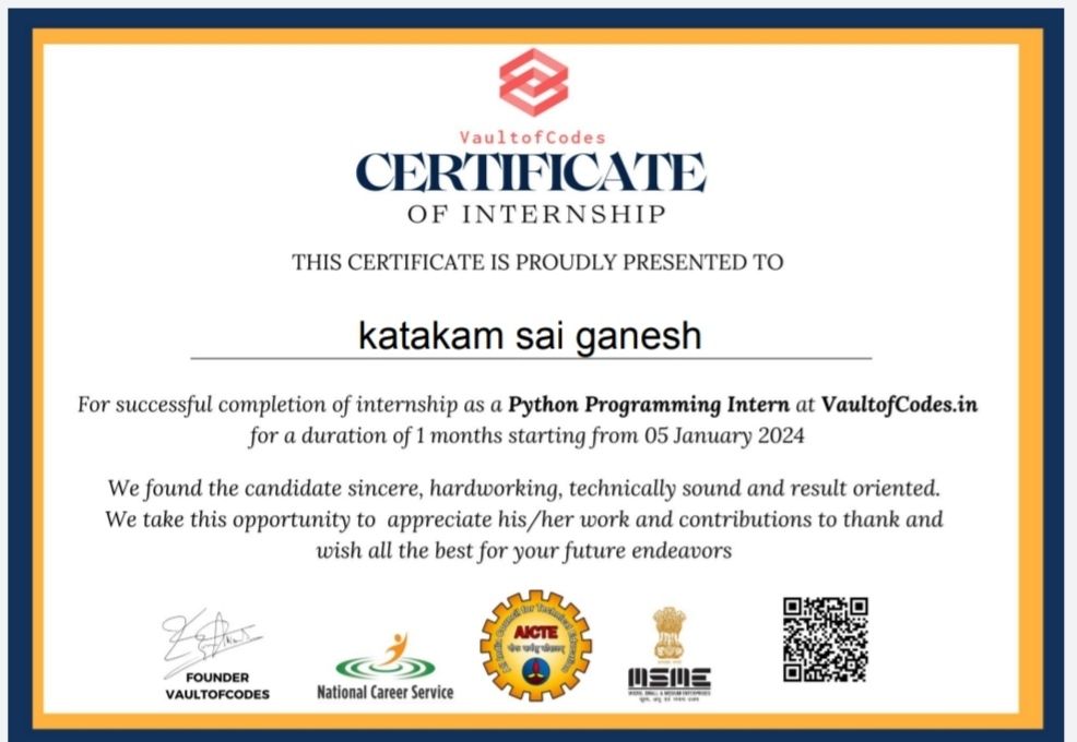 #coding #python #pythonprogramming | Sai Ganesh Katakam #coding #python #pythonprogramming | Sai Ganesh Katakam