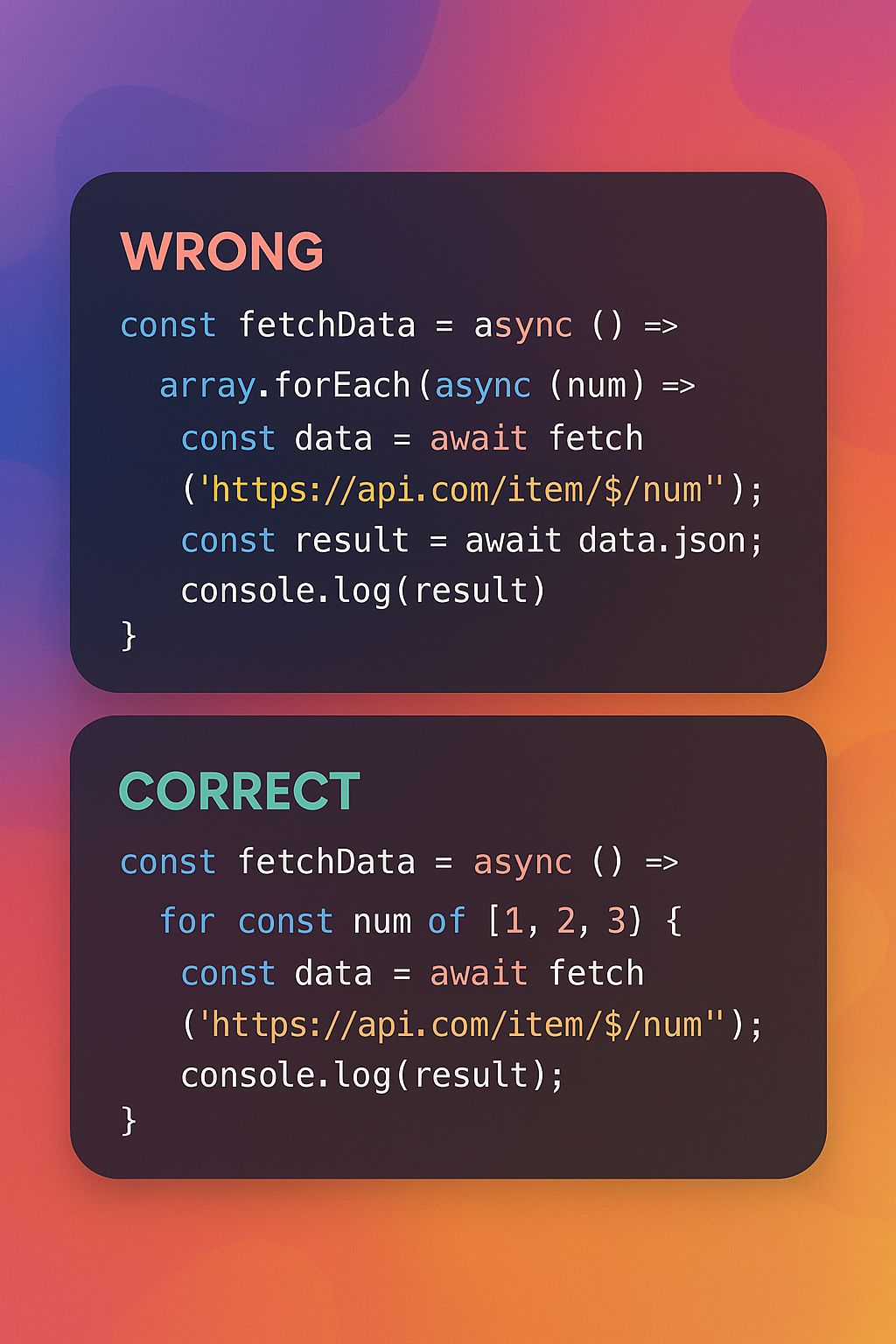 #javascript #asyncawait #webdev #codingtips #programming #developer ... #javascript #asyncawait #webdev #codingtips #programming #developer ...