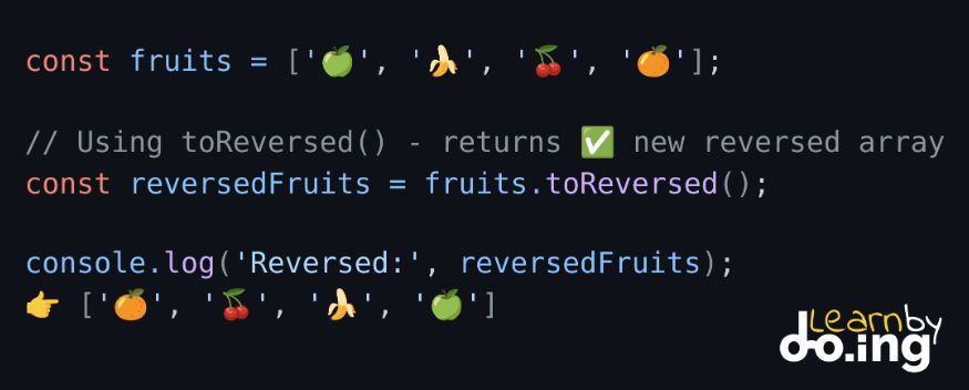 Giorgio Boa on LinkedIn: π Pro Tip: JavaScript's toReversed() is game ... Giorgio Boa on LinkedIn: π Pro Tip: JavaScript's toReversed() is game ...