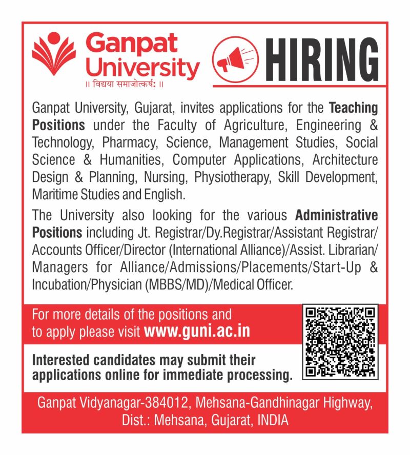 Ganpat University (GUNI) - HR on LinkedIn: #ganpatuniversity #guni # ... Ganpat University (GUNI) - HR on LinkedIn: #ganpatuniversity #guni # ...