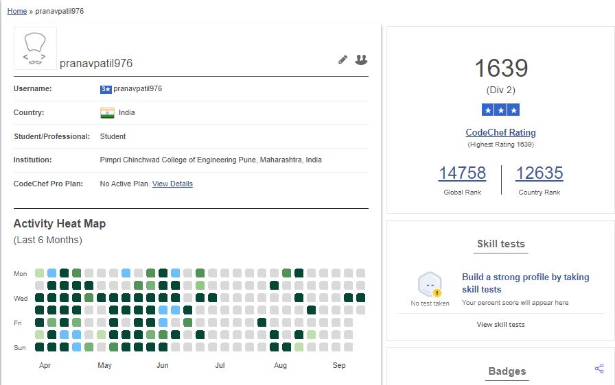 PRANAV PATIL on LinkedIn: #codechef #competitiveprogramming #milestone ... PRANAV PATIL on LinkedIn: #codechef #competitiveprogramming #milestone ...