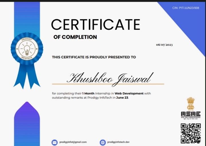 kHUSHBOO JAISWAL on LinkedIn: #connections #webdevelopment #internship ... kHUSHBOO JAISWAL on LinkedIn: #connections #webdevelopment #internship ...