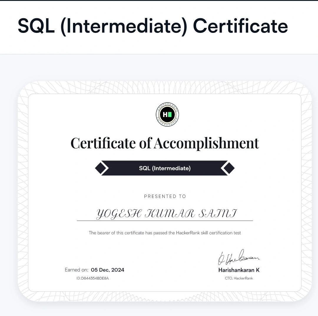 Yogesh Kumar Saini on LinkedIn: #hackerrank #almabetter Yogesh Kumar Saini on LinkedIn: #hackerrank #almabetter