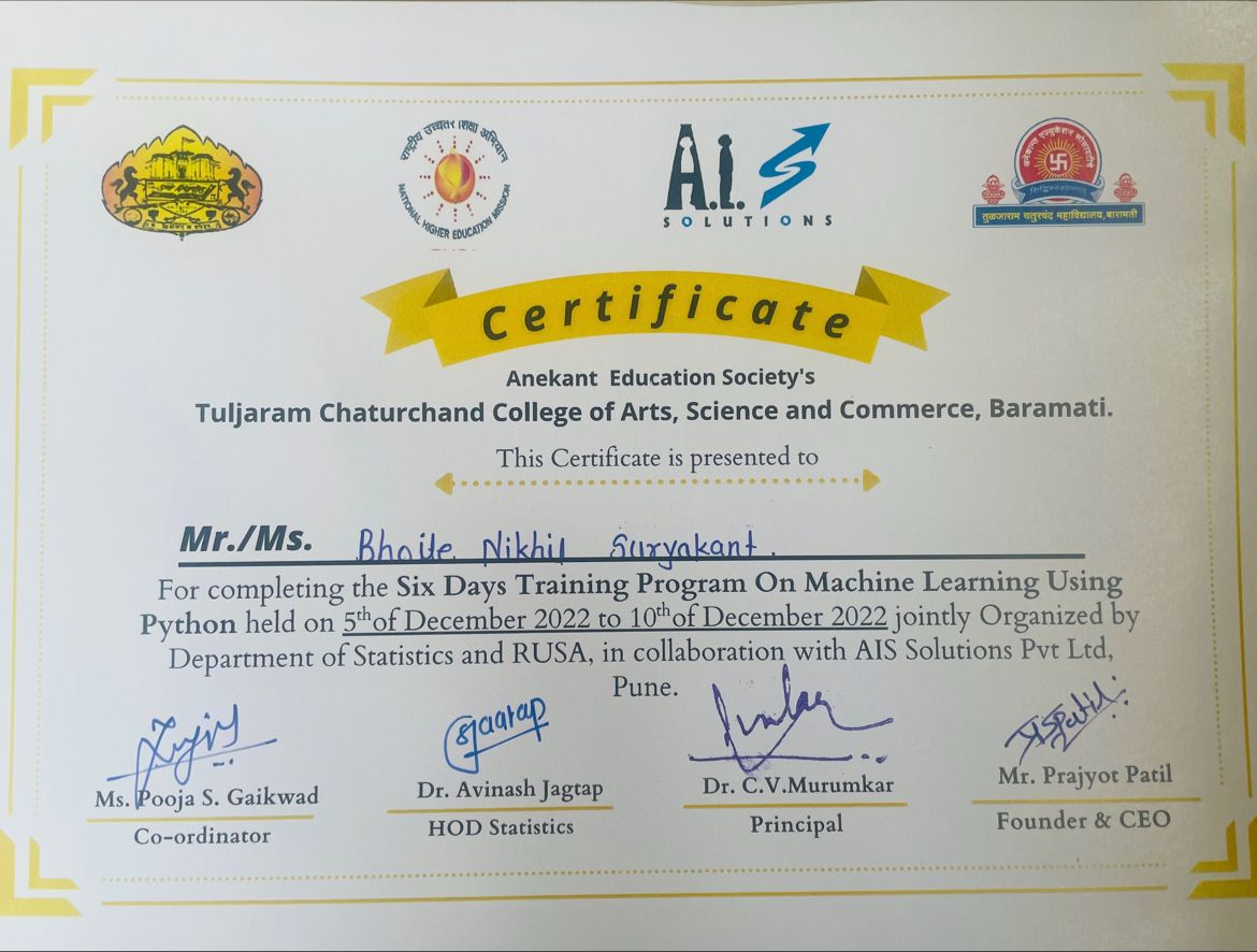 Nikhil Bhoite on LinkedIn: #machinelearning #python Nikhil Bhoite on LinkedIn: #machinelearning #python