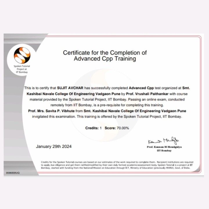 Sujit Avchar on LinkedIn: #connections #iitbombay #cpp #programming Sujit Avchar on LinkedIn: #connections #iitbombay #cpp #programming