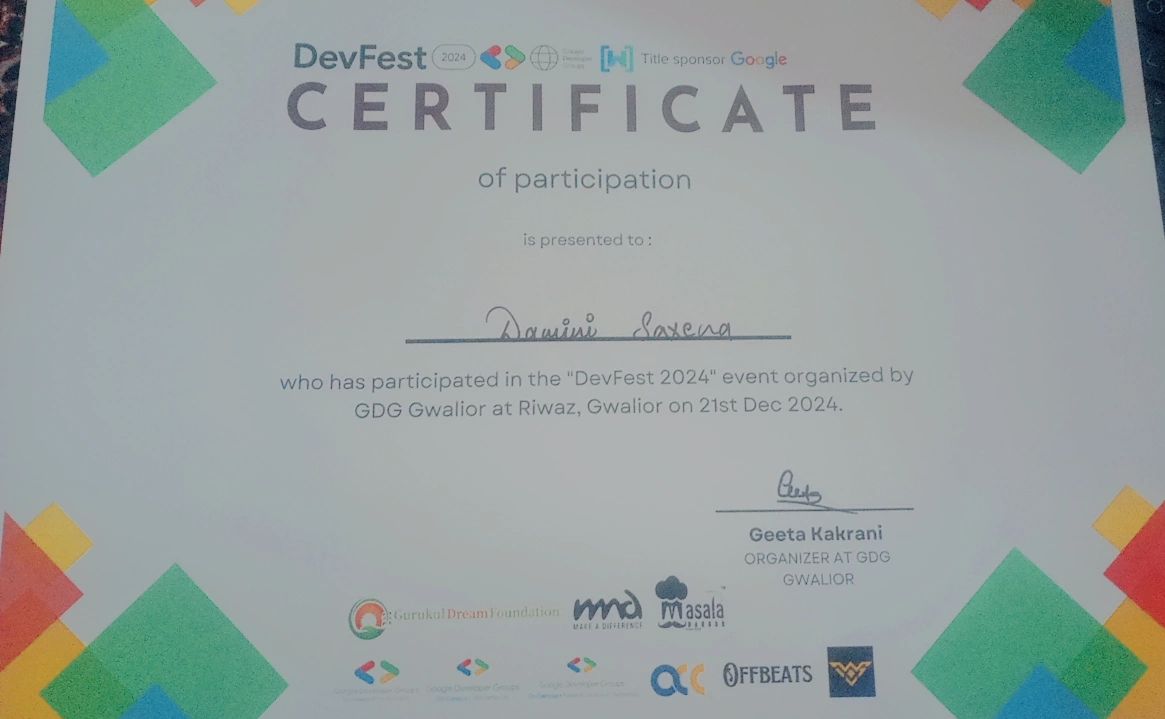 Damini Saxena on LinkedIn: #devfestgwalior2024 #ai #machinelearning # ... Damini Saxena on LinkedIn: #devfestgwalior2024 #ai #machinelearning # ...
