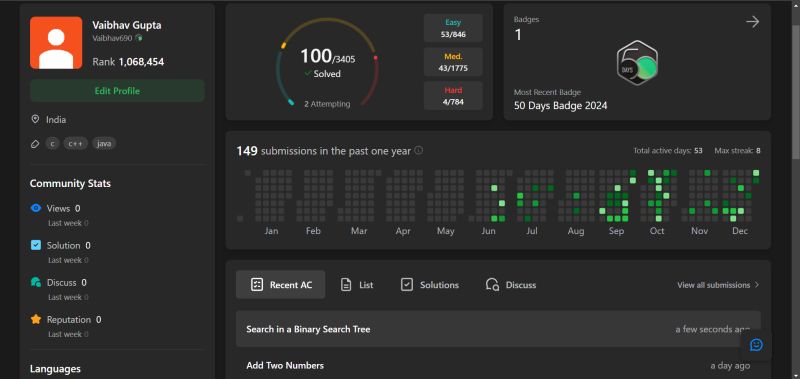 #leetcode #programming #codingjourney #milestone #continuouslearning ... #leetcode #programming #codingjourney #milestone #continuouslearning ...