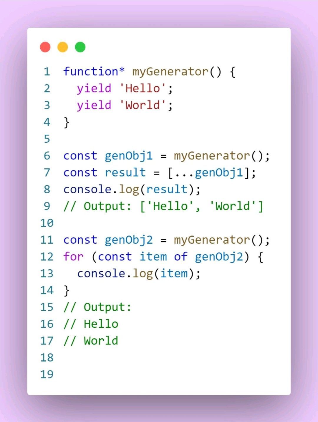 Minahil Akhtar on LinkedIn: Generator functions in JS return the ... Minahil Akhtar on LinkedIn: Generator functions in JS return the ...
