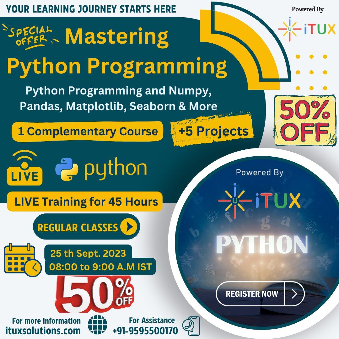 iTUX on LinkedIn: Master the PythonProgramming from scratch, Online ... iTUX on LinkedIn: Master the PythonProgramming from scratch, Online ...