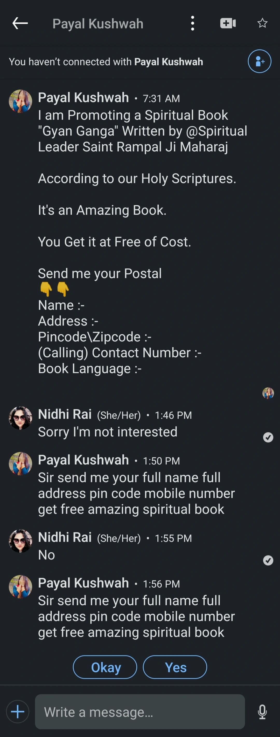 Nidhi Rai on LinkedIn: Scam Alert & Spam Alert I totally respect gender ... Nidhi Rai on LinkedIn: Scam Alert & Spam Alert I totally respect gender ...