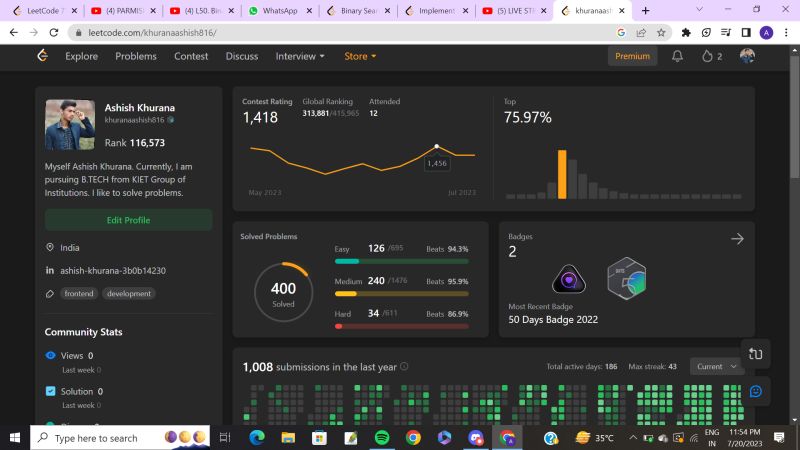 Ashish Khurana on LinkedIn: #coding #coding #leetcodestreak #codinglife Ashish Khurana on LinkedIn: #coding #coding #leetcodestreak #codinglife