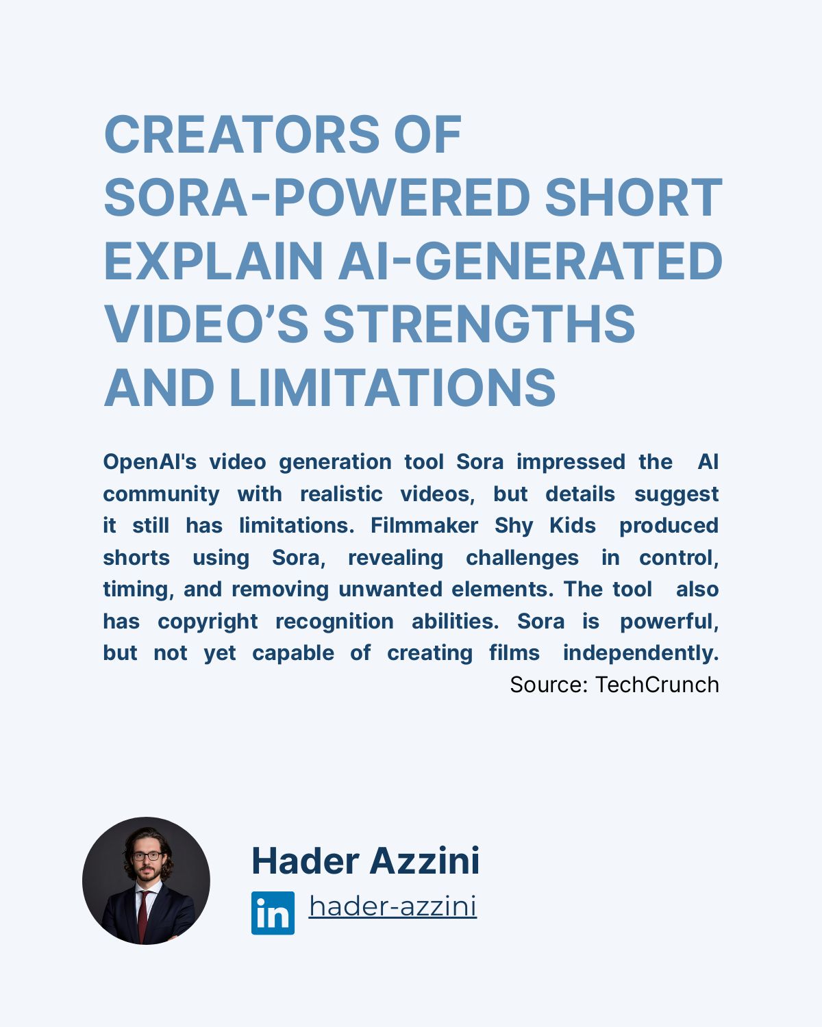 Hader Azzini on LinkedIn: Creators of Sora-powered short explain AI ... Hader Azzini on LinkedIn: Creators of Sora-powered short explain AI ...