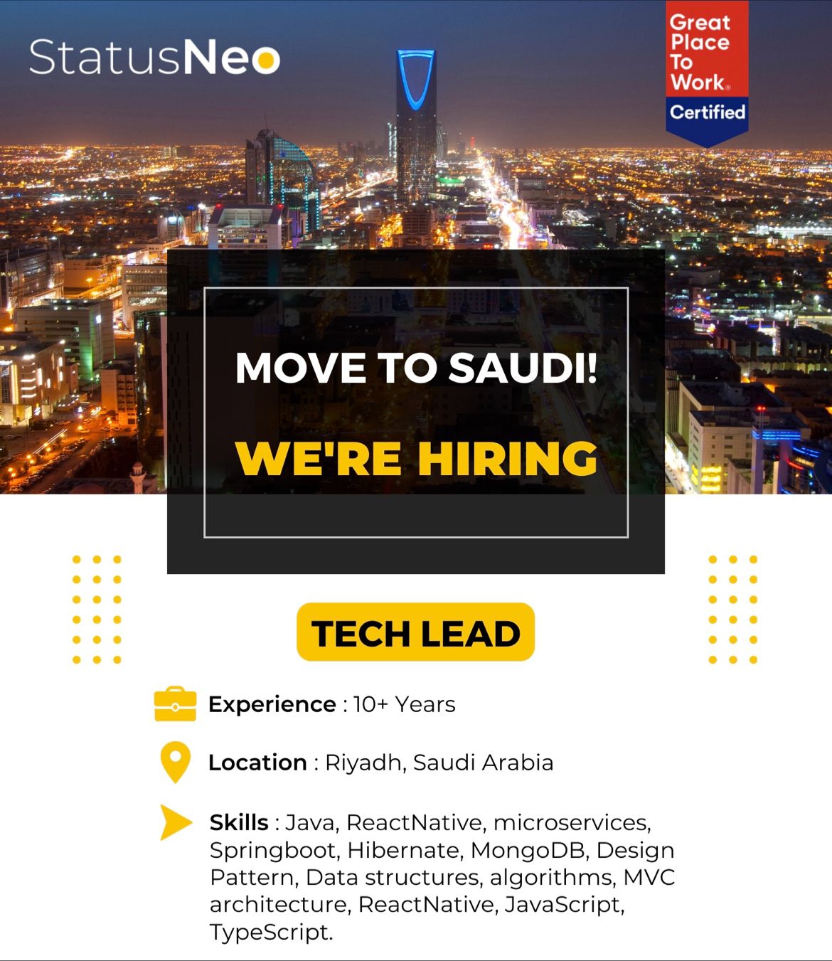 Shubham Vijay on LinkedIn: #hiring #java #reactnative #springboot #techlead Shubham Vijay on LinkedIn: #hiring #java #reactnative #springboot #techlead