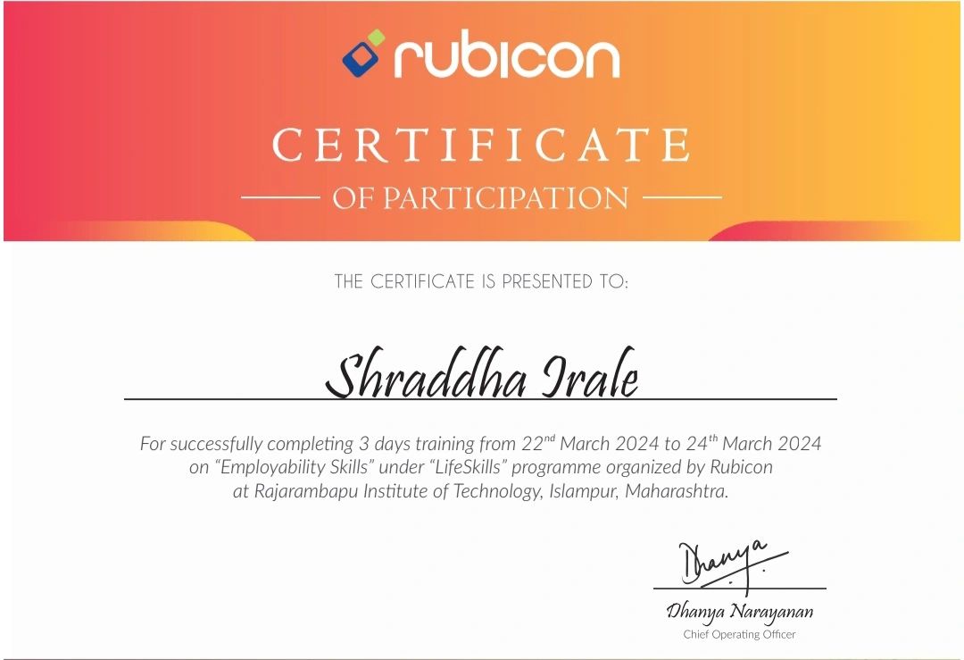 Shraddha Irale on LinkedIn: #professionaldevelopment #rubiconsuccess Shraddha Irale on LinkedIn: #professionaldevelopment #rubiconsuccess