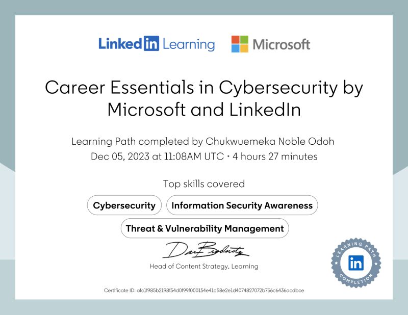 Chukwuemeka Noble Odoh on LinkedIn: Certificate of Completion Chukwuemeka Noble Odoh on LinkedIn: Certificate of Completion