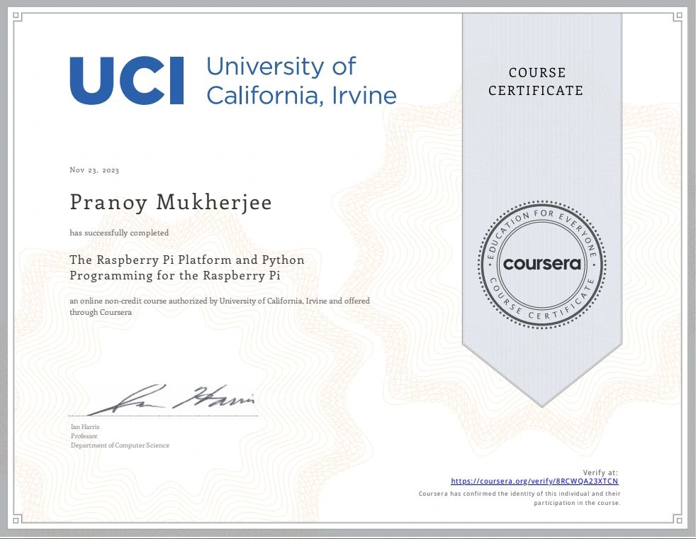 Pranoy Mukherjee on LinkedIn: #raspberrypi #pythonprogramming # ... Pranoy Mukherjee on LinkedIn: #raspberrypi #pythonprogramming # ...