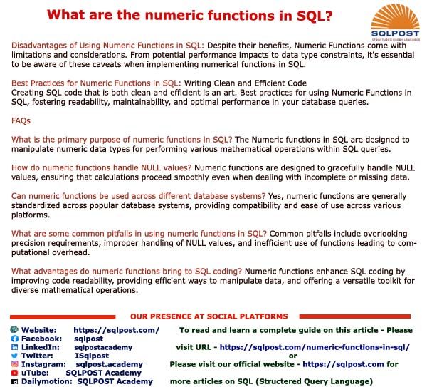 SQLPOST Academy on LinkedIn: #sqlpost #sqlnumericfunction # ... SQLPOST Academy on LinkedIn: #sqlpost #sqlnumericfunction # ...