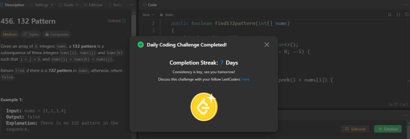 Leetcode: 132 Pattern for Nums | Dheeraj Batane posted on the topic ... Leetcode: 132 Pattern for Nums | Dheeraj Batane posted on the topic ...