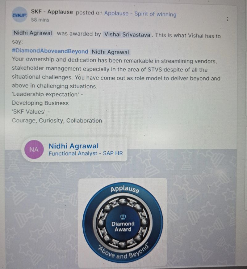 Nidhi Agrawal on LinkedIn: #skf #successfactors # ... Nidhi Agrawal on LinkedIn: #skf #successfactors # ...