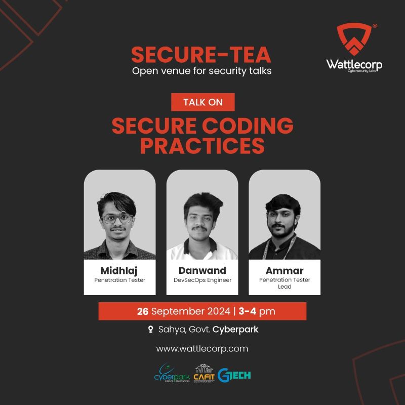 Calicut Forum for IT - CAFIT on LinkedIn: 🎉 Secure Tea - Talk Series #1 ... Calicut Forum for IT - CAFIT on LinkedIn: 🎉 Secure Tea - Talk Series #1 ...