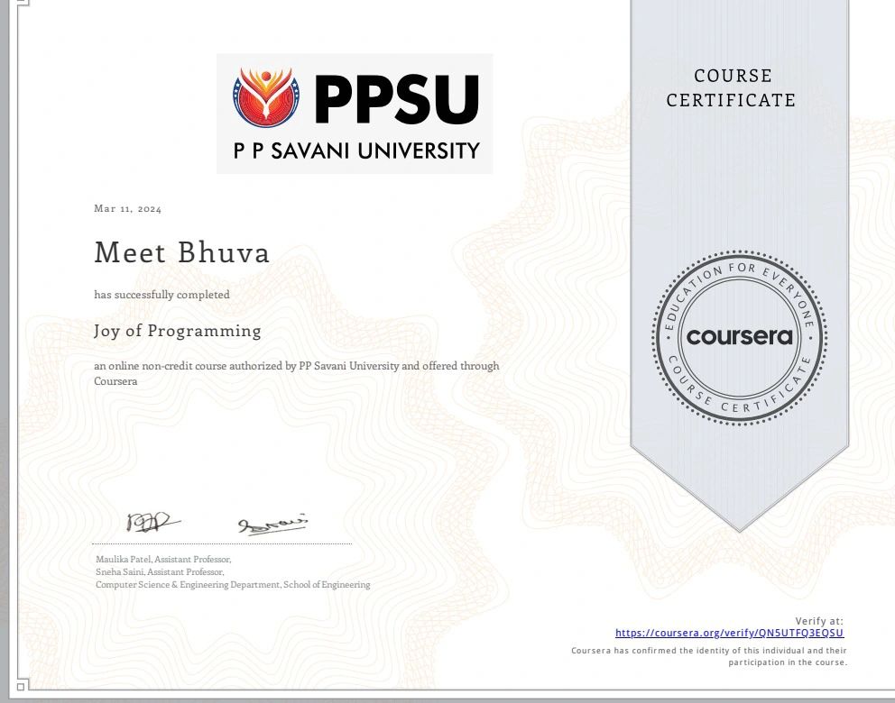Meet Bhuva on LinkedIn: #ppsu #coursera Meet Bhuva on LinkedIn: #ppsu #coursera