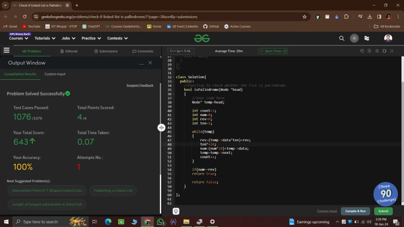 Palindrome Linked List: Day 66/100 | Hitesh Natha posted on the topic ... Palindrome Linked List: Day 66/100 | Hitesh Natha posted on the topic ...