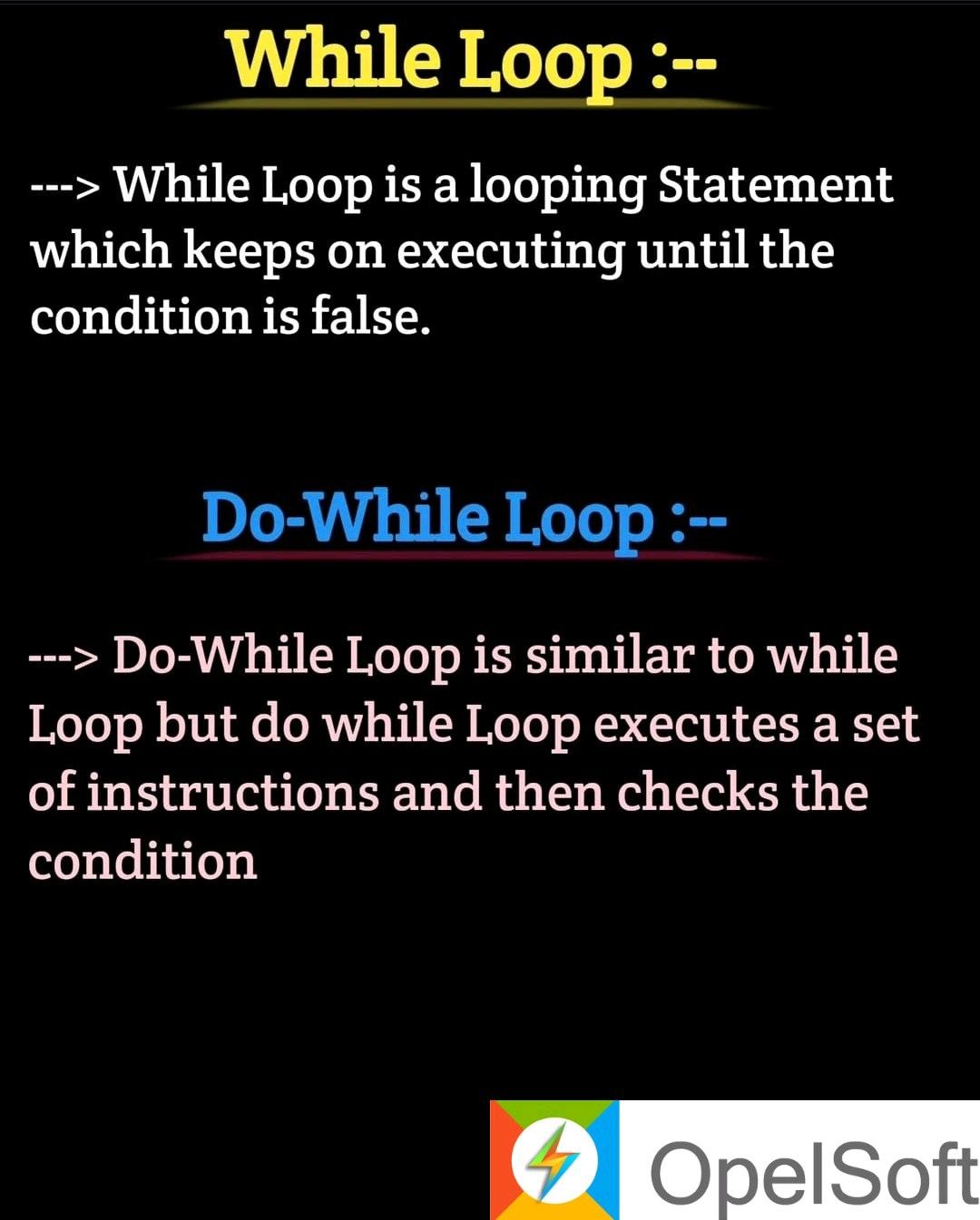 Opelsoft on LinkedIn: #whileloop #forloop #controlflow #iteration # ... Opelsoft on LinkedIn: #whileloop #forloop #controlflow #iteration # ...