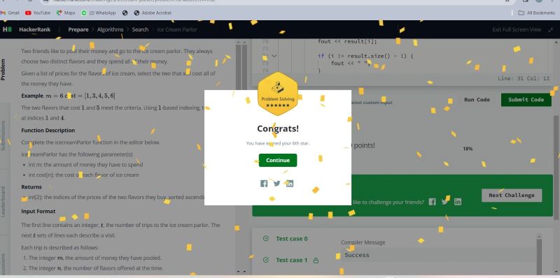 Nandini Mate on LinkedIn: #problemsolving #hackerrank #6thstar Nandini Mate on LinkedIn: #problemsolving #hackerrank #6thstar