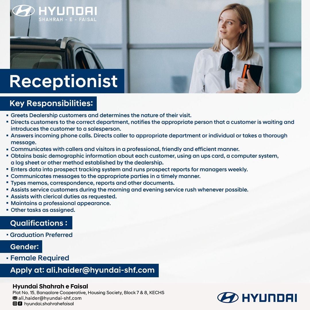 Muhammad Ali Hyder Khan on LinkedIn: #hyundai #receptionist # ... Muhammad Ali Hyder Khan on LinkedIn: #hyundai #receptionist # ...