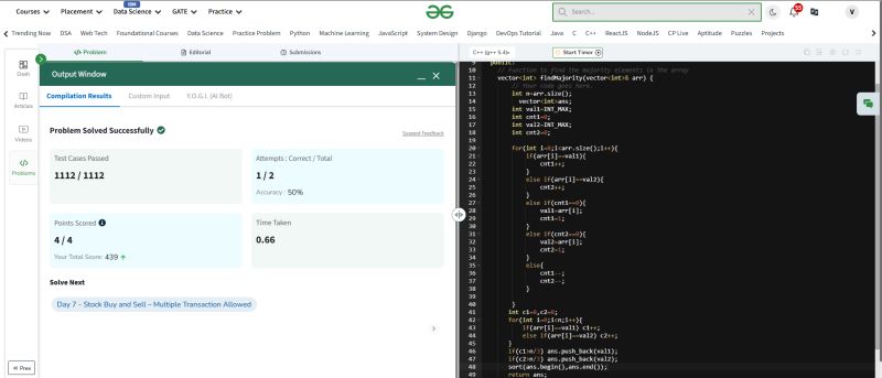 #gfg160daysofcode #dsa #geeksforgeeks #100daysofcode #majorityelement ... #gfg160daysofcode #dsa #geeksforgeeks #100daysofcode #majorityelement ...