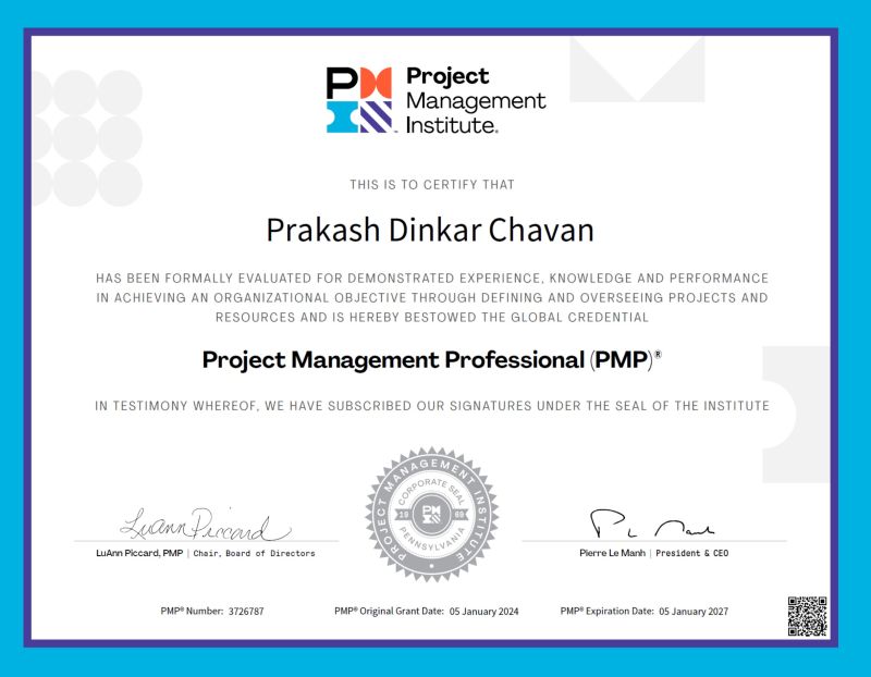 Prakash Chavan, PMP® on LinkedIn: #projectmanagementprofessional #pmp # ... Prakash Chavan, PMP® on LinkedIn: #projectmanagementprofessional #pmp # ...