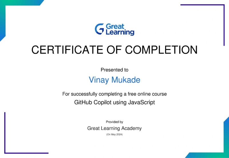 Vinay Mukade on LinkedIn: Hi all, I have successfully completed the ... Vinay Mukade on LinkedIn: Hi all, I have successfully completed the ...