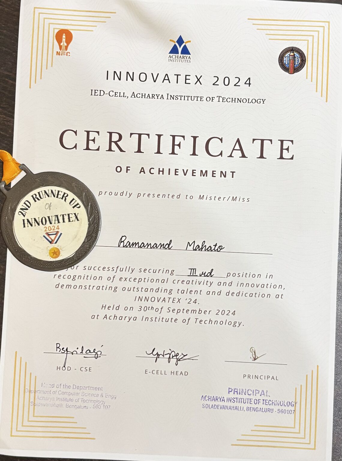 Ramanand Mahato on LinkedIn: #innovation #teamachievement # ... Ramanand Mahato on LinkedIn: #innovation #teamachievement # ...