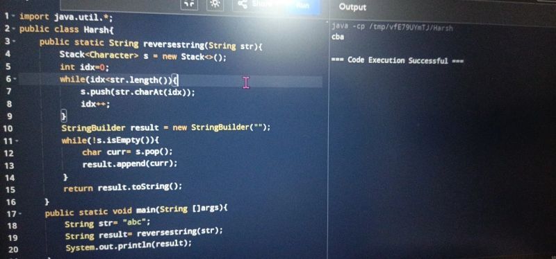 Harsh Mishra on LinkedIn: 59 of 120 days dsa reversing a string using ... Harsh Mishra on LinkedIn: 59 of 120 days dsa reversing a string using ...