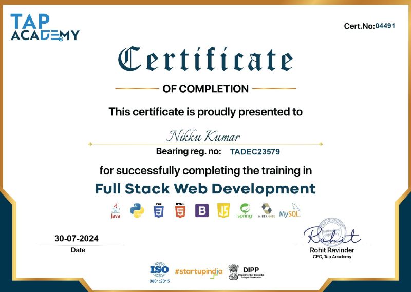 Nikku Kumar on LinkedIn: #tapacademy #fullstackdevelopment #java # ... Nikku Kumar on LinkedIn: #tapacademy #fullstackdevelopment #java # ...