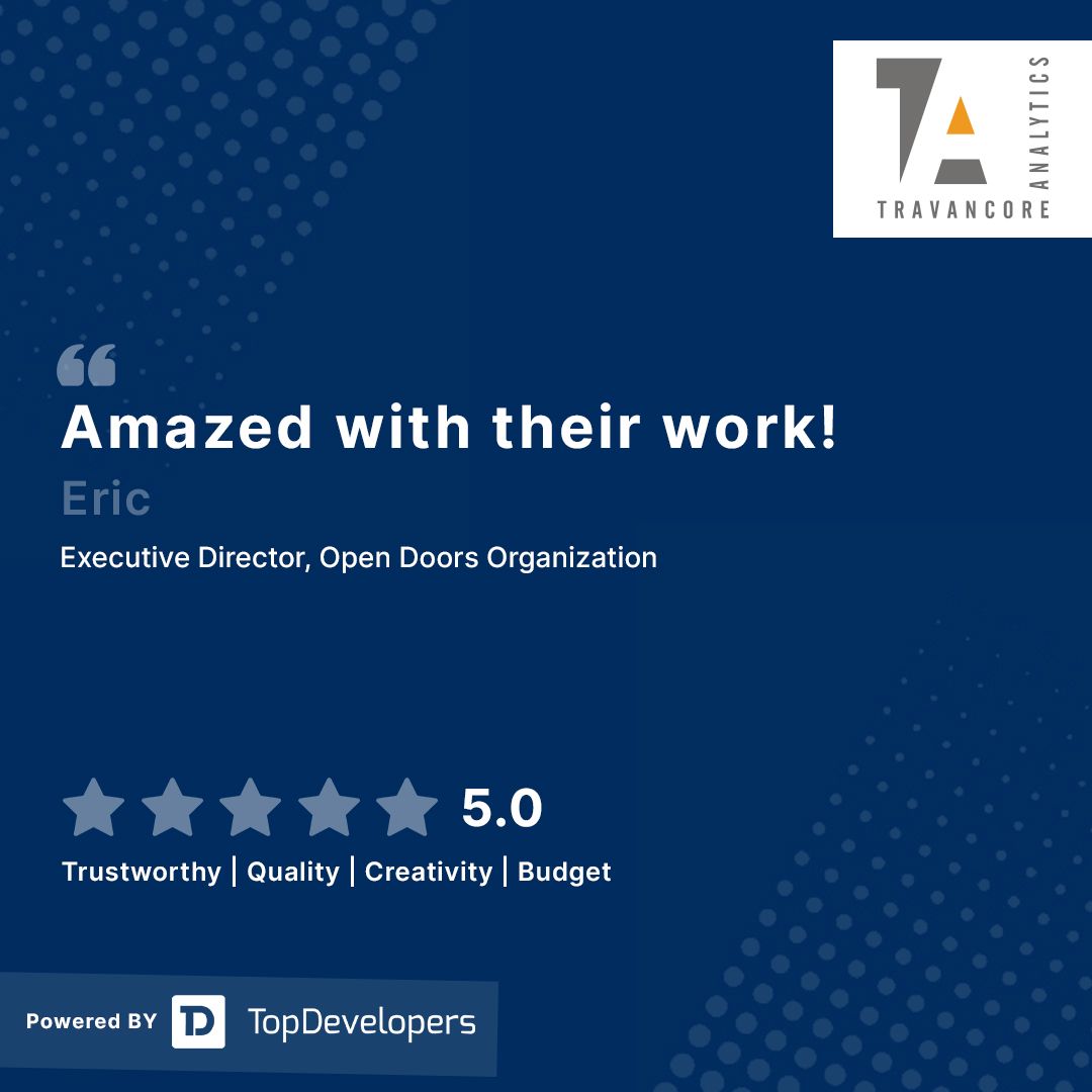 Client praises Travancore Analytics | TopDevelopers.Co posted on the ... Client praises Travancore Analytics | TopDevelopers.Co posted on the ...