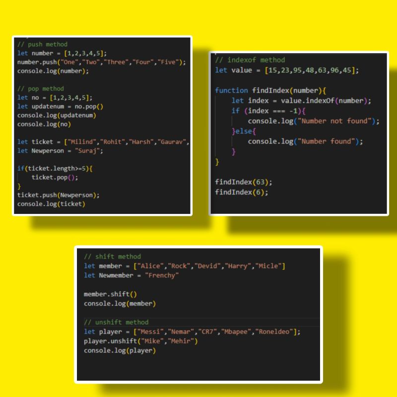 Milind Randive on LinkedIn: #javascript #coding #arrays #push #pop # ... Milind Randive on LinkedIn: #javascript #coding #arrays #push #pop # ...