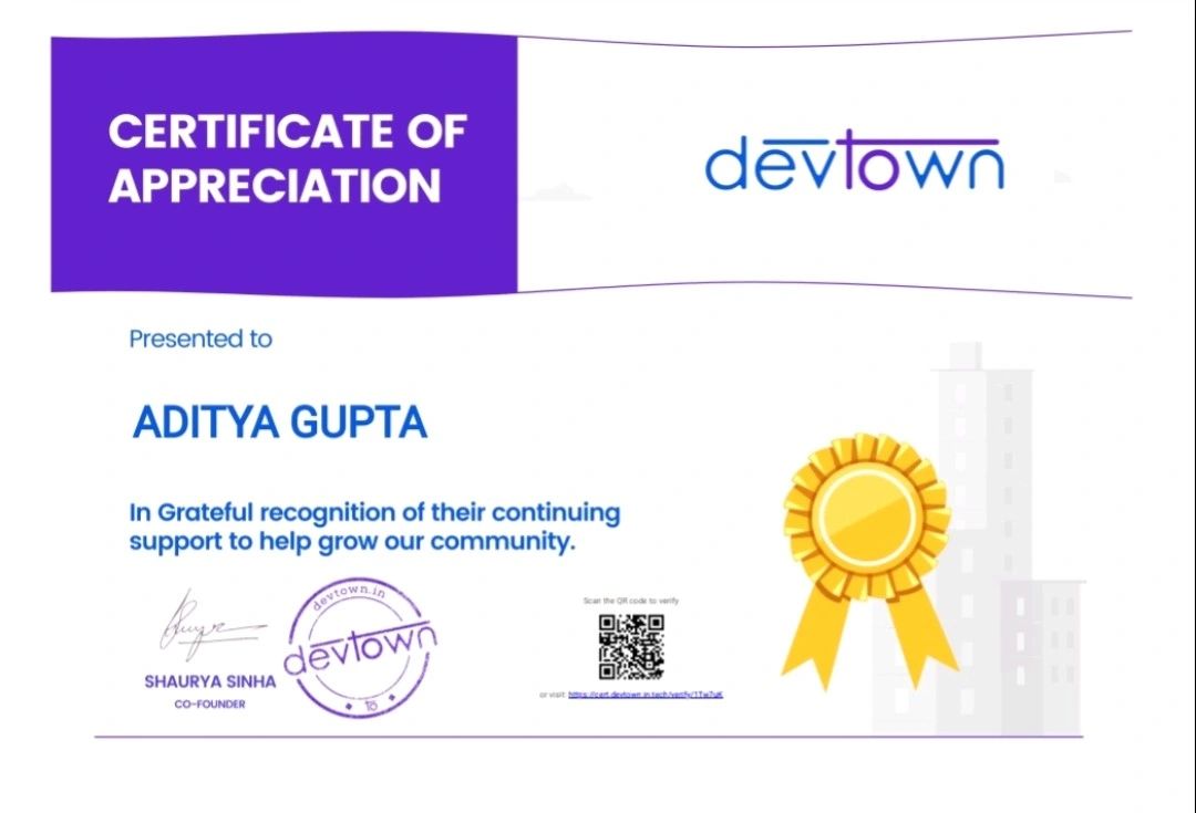 ADITYA GUPTA on LinkedIn: #codingcommunity #devtown ADITYA GUPTA on LinkedIn: #codingcommunity #devtown