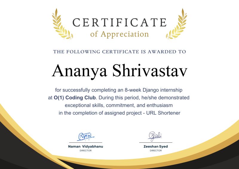 Ananya Shrivastav on LinkedIn: #internship #django #o1codingclub Ananya Shrivastav on LinkedIn: #internship #django #o1codingclub