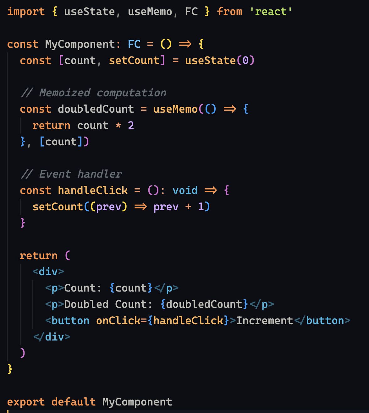 useMemo() In React with TypeScript, the useMemo hook is used to memoize ... useMemo() In React with TypeScript, the useMemo hook is used to memoize ...