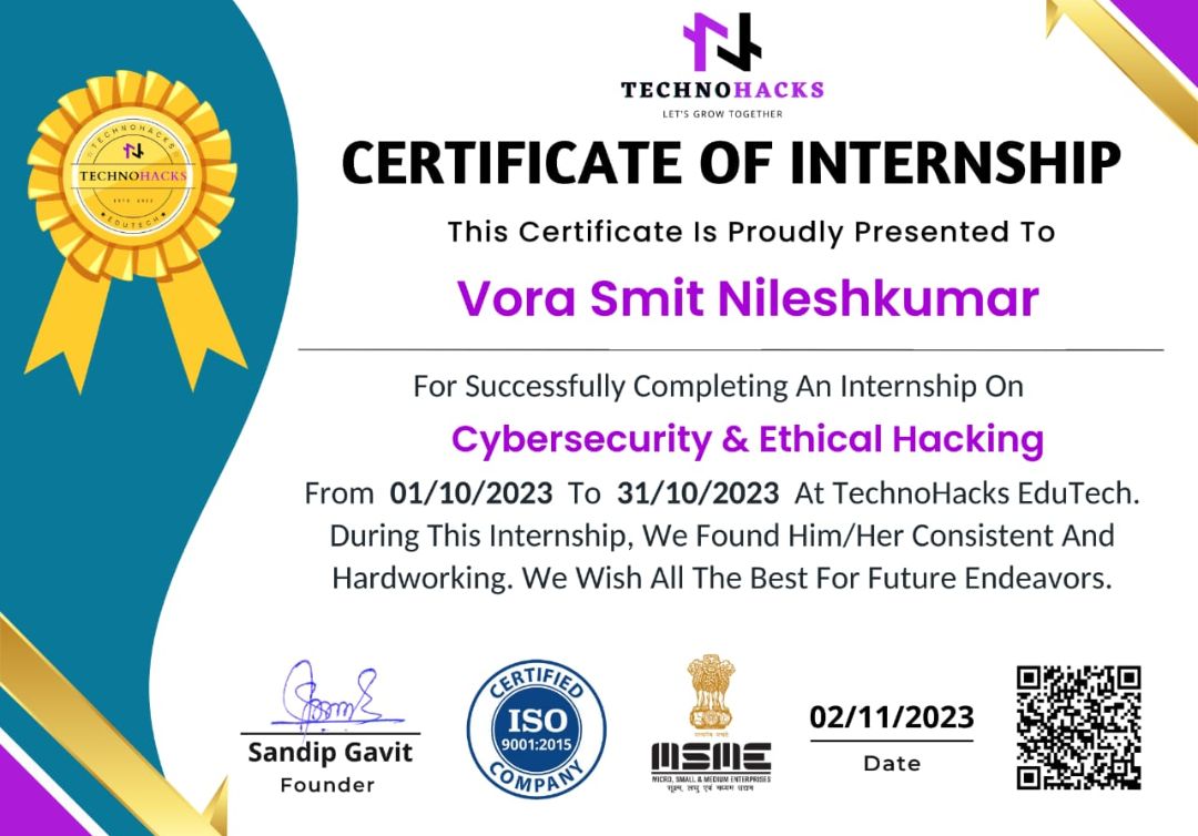 Smit Vora on LinkedIn: #internshipsuccess Smit Vora on LinkedIn: #internshipsuccess