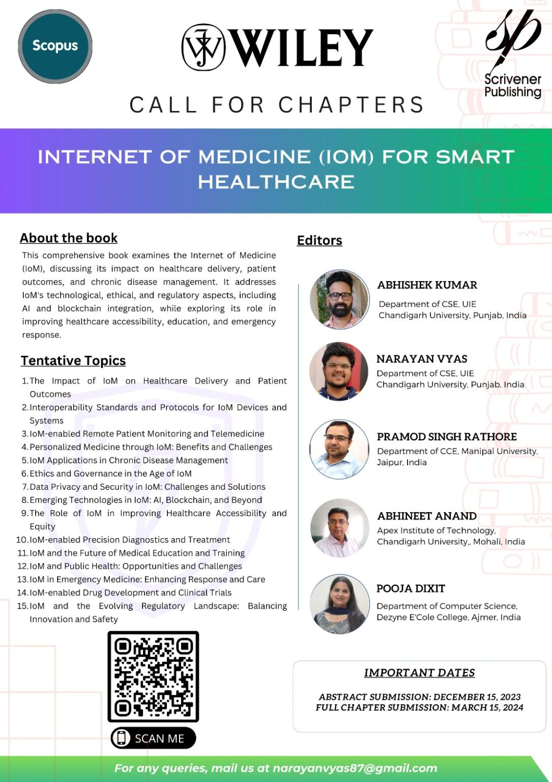 Dr. Abhineet Anand on LinkedIn: Call for a book chapter Dr.Abhishek K ... Dr. Abhineet Anand on LinkedIn: Call for a book chapter Dr.Abhishek K ...