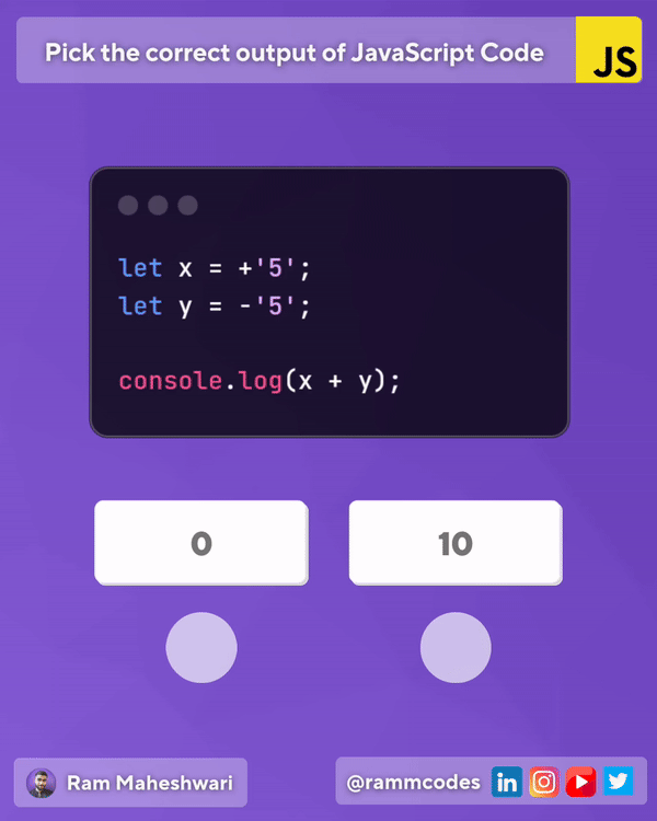 Ram Maheshwari ♾️ on LinkedIn: #jsquizbyram #html #css #javascript ... Ram Maheshwari ♾️ on LinkedIn: #jsquizbyram #html #css #javascript ...